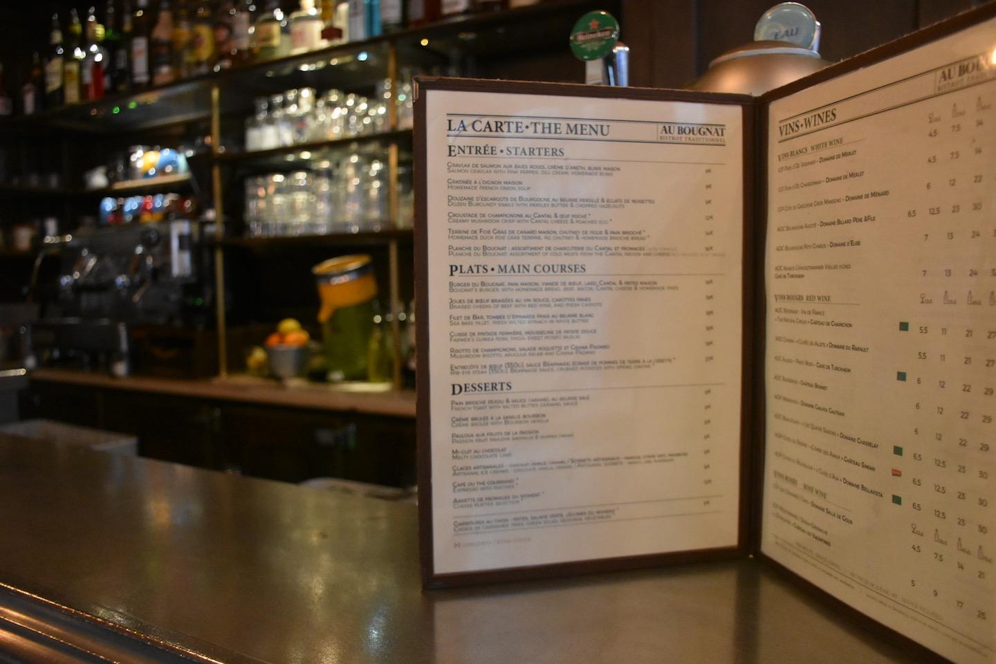 La Carte - Au Bougnat